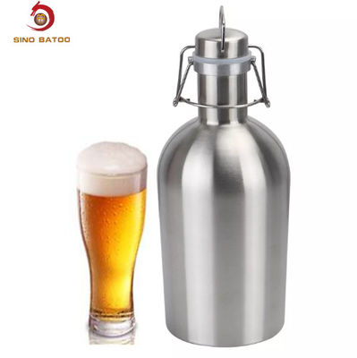 Stainless Steel Vacuum Insulated Growlers , Black 2L Screw Top Growler ...