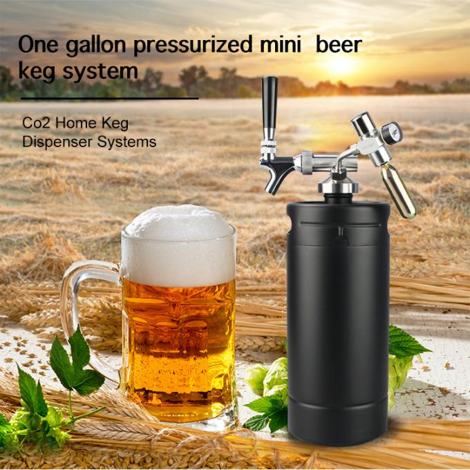 3.8L SS304 Pressurized Mini Keg , FDA Portable Beer Tap System